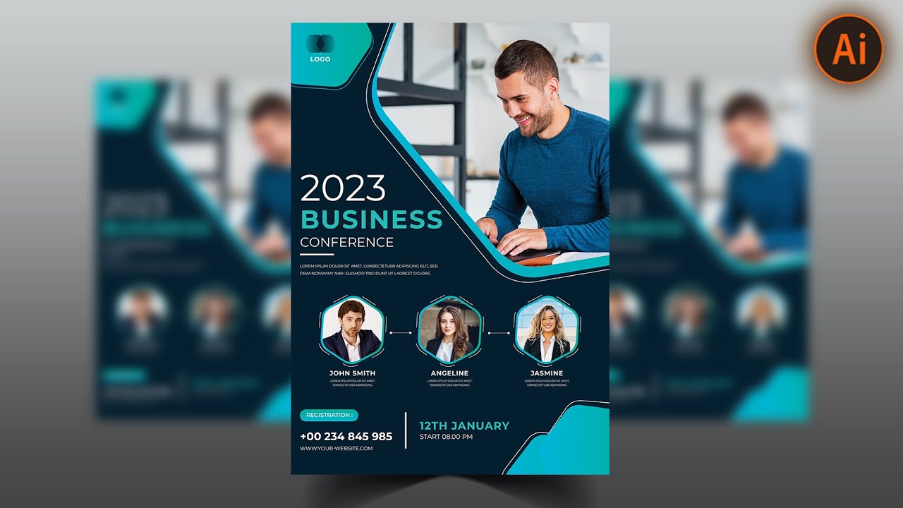 Professional Flyer design in Adobe Illustrator (Step by Step Flyer ...
