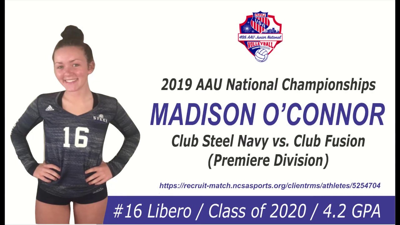 AAU Natl's 2019 - Madison O'Connor - 2020 Libero - Steel vs Club Fusion ...