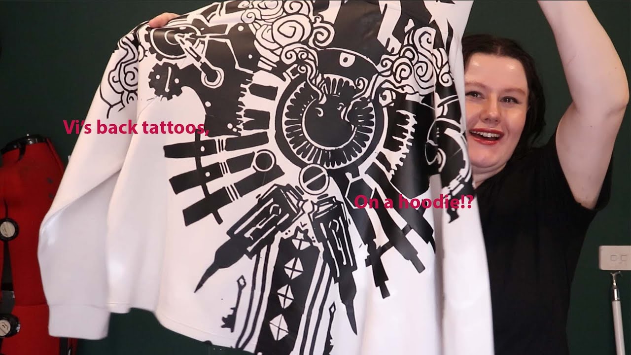 Making Vi's tattoos, from Arcane on a hoodie! - YouTube