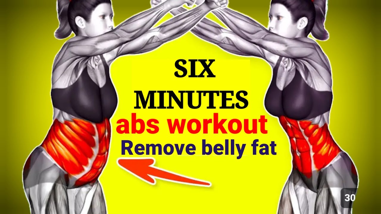 Six minutes abs workout || how to reduce belly fat at home - YouTube