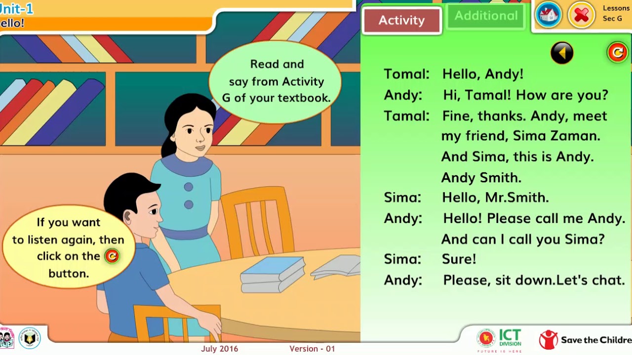 CLASS FIVE ENGLISH UNIT 1 HELLO! LESSONS 6-7 - YouTube