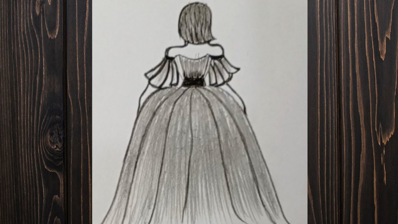 Very Easy girl drawing with beautiful frock | girl drawing step by step ...