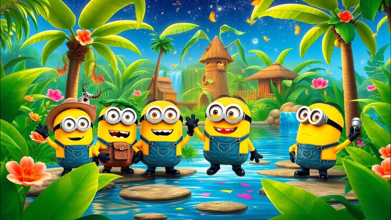 MINIONS JUNGLE ADVENTURE | KIDS ANIMATED SONG IN ENGLISH | FUN FOLK ...