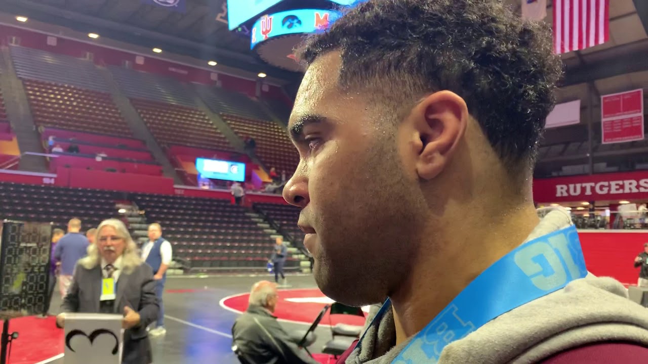 Gable Stevenson after winning a Big Ten title - YouTube