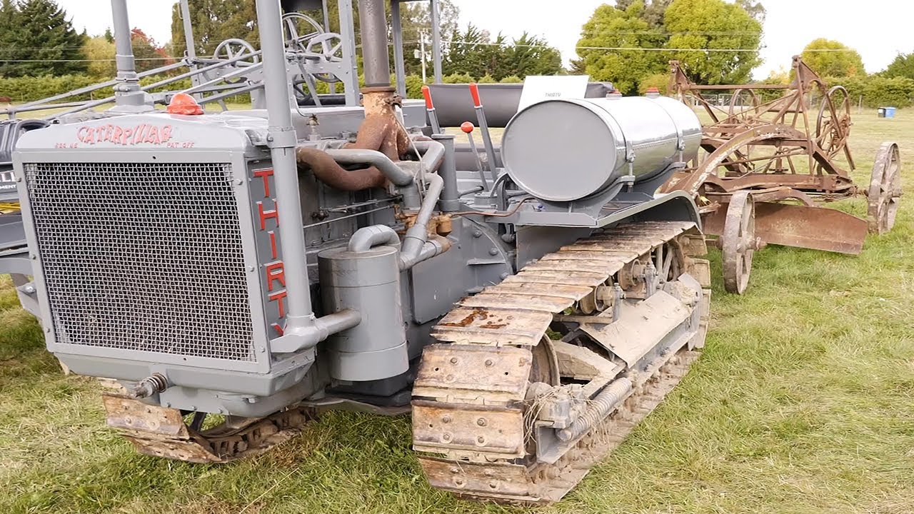 Antique 1928 Caterpillar Thirty Crawler Tractor with an Austin Road ...