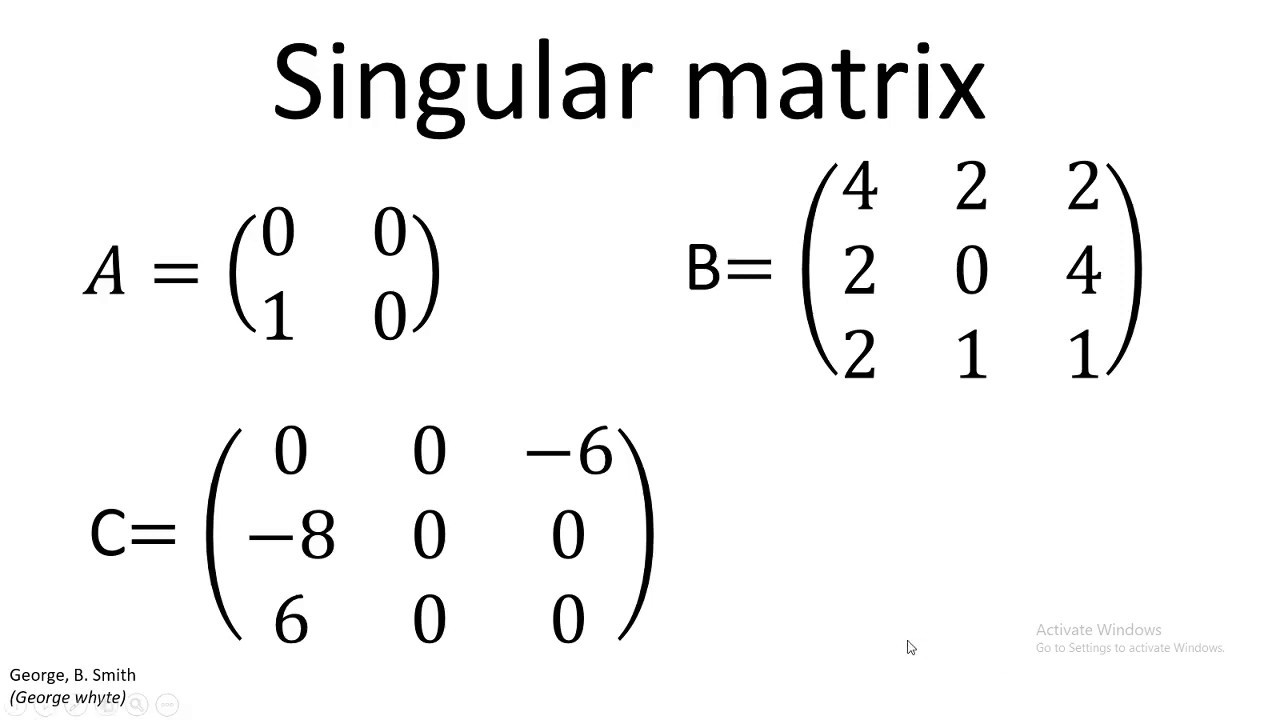 18 Linear Algebra With Python Matrices And Determinant Types Of Matricespart 4 Singular