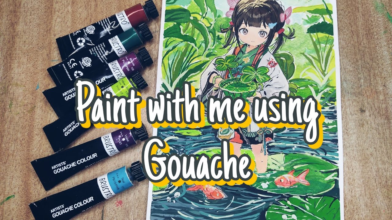 Paint a girl with me using Gouache | Nature 🌸🌿#art #painting #gouache ...