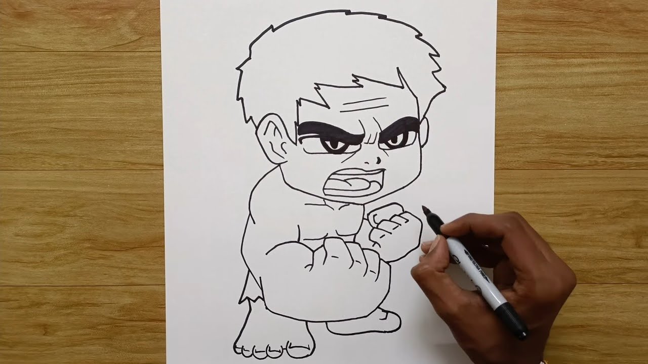 Easy Step by Step Hulk Drawing | How to Draw Hulk | Sketch Drawing ...