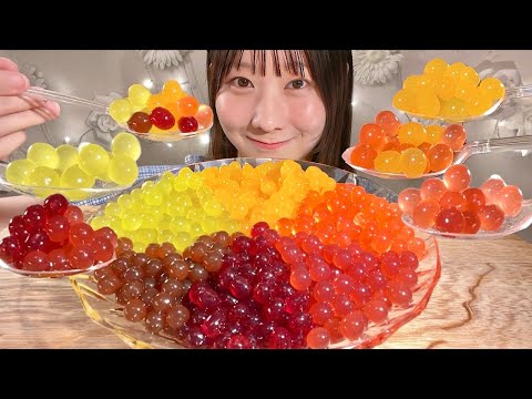 ASMR Popping Boba【Mukbang/ Eating Sounds】【English subtitles】 