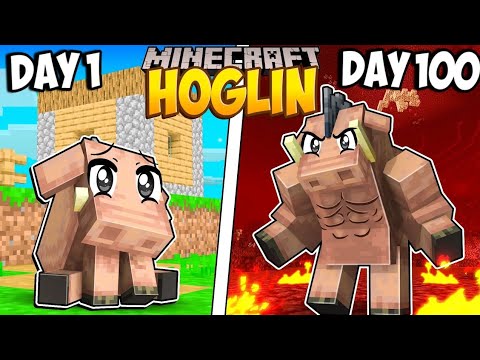 living 100 days as a HOGLIN in Minecraft - YouTube