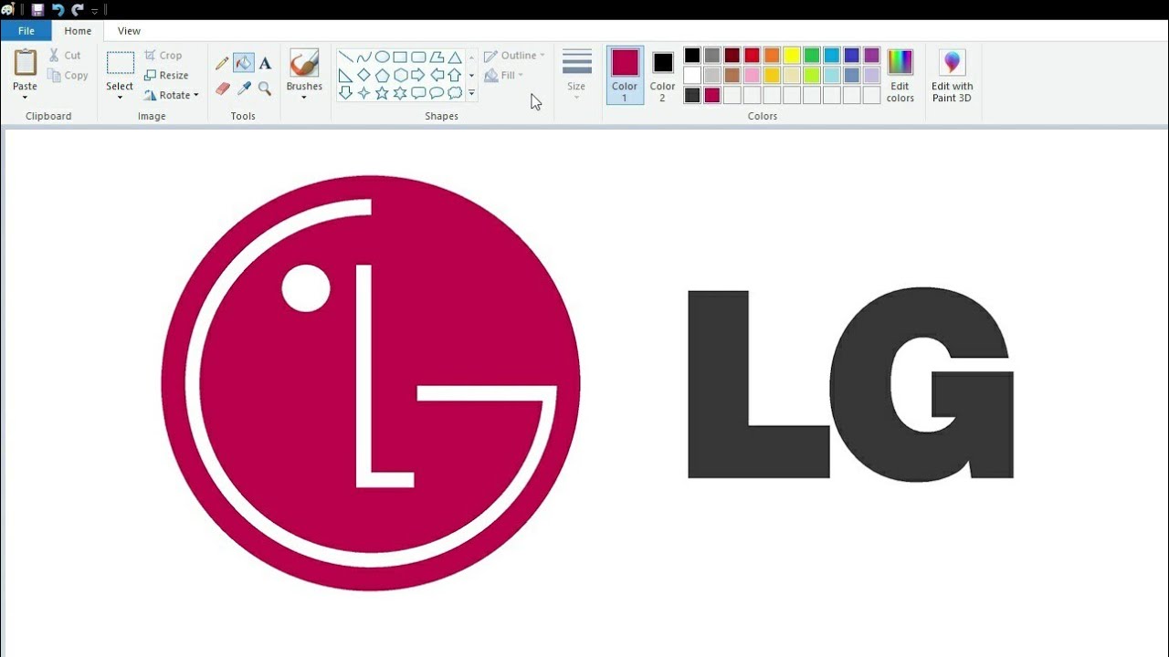 How to draw the LG logo using MS Paint | LG 로고를 그리는 방법 - YouTube