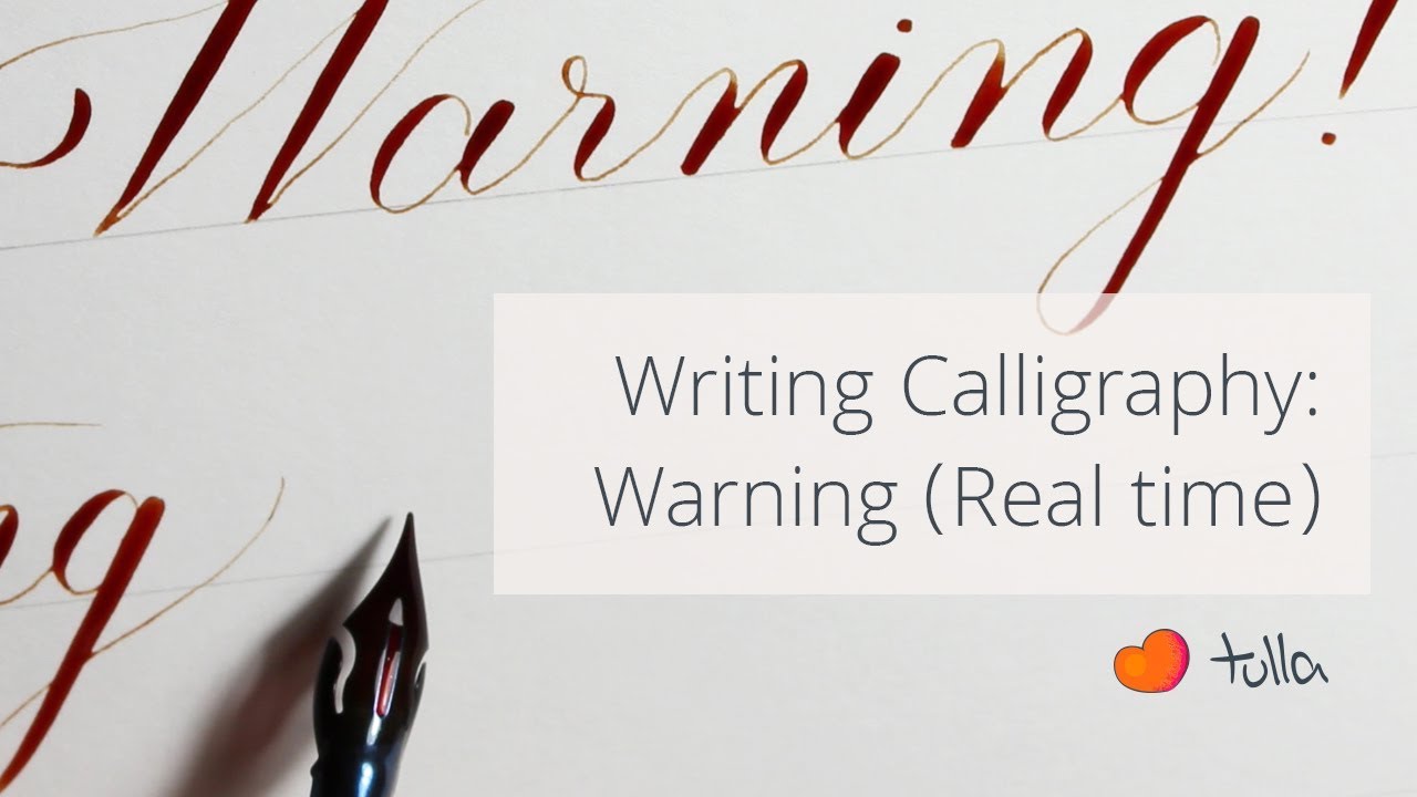 Close-up calligraphy: Warning! (Real time) - YouTube