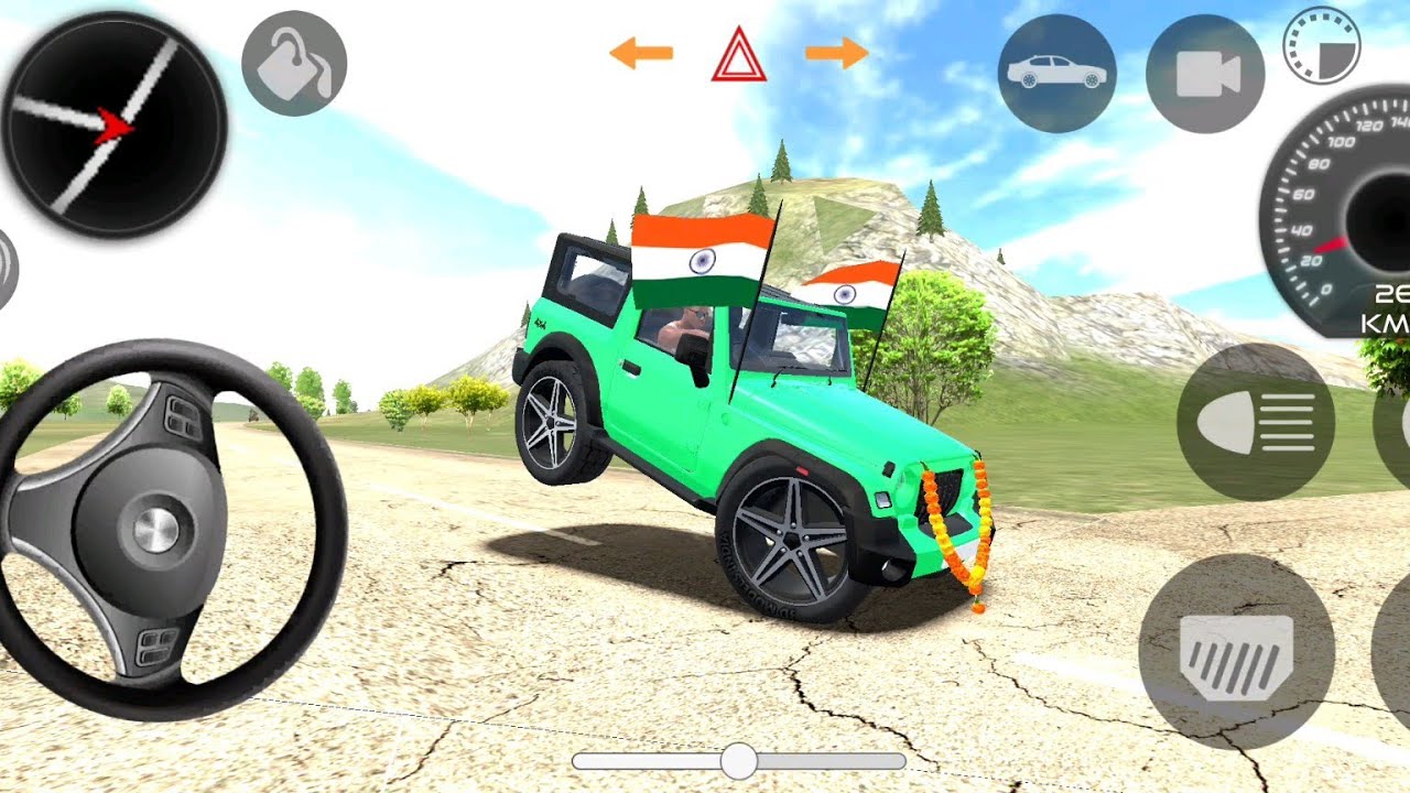 indian tractor driving 3d game me thar ko pahad ke upar se jamp kra ke ...
