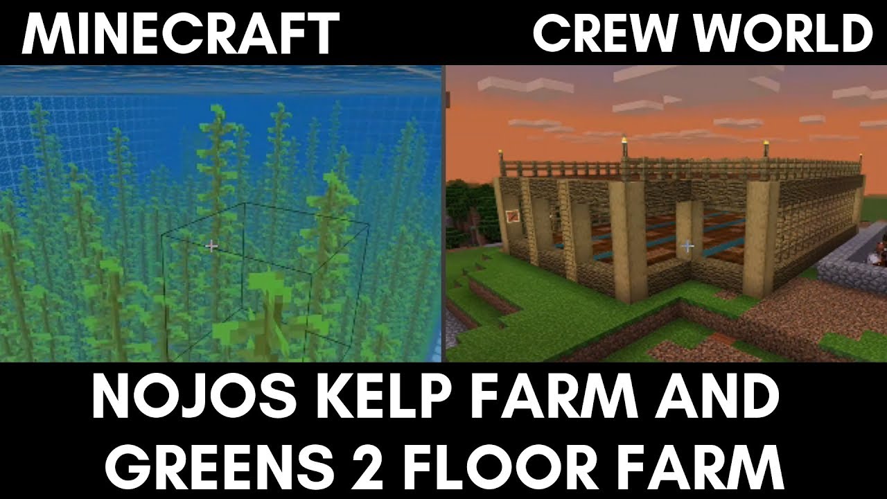Minecraft Nojo's Kelp Farm And Green's 2 Floor Farm Crew World MCPE ...