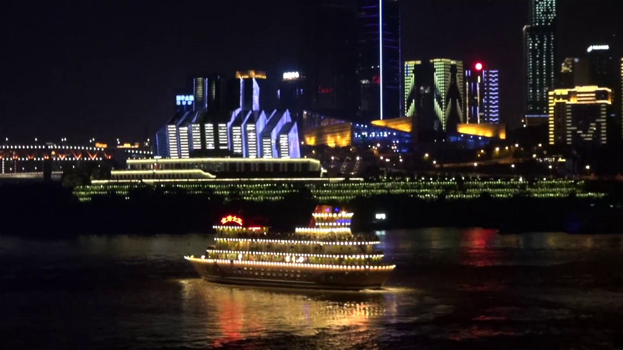 Chongqing waterfront at night (10) - YouTube