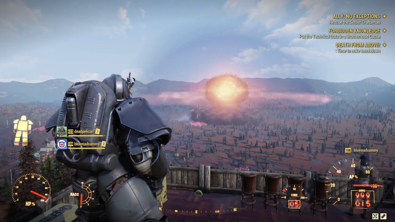 Fallout 76 Nuke Launch, Fantastic View From Sammy's Camp! - YouTube