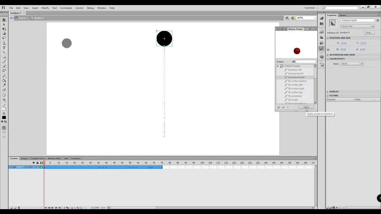 Animasi Bola Memantul | Adobe Flash Tutorial - YouTube