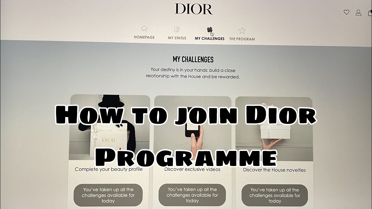 Step by Step: How to Join Dior Loyalty Programme - YouTube