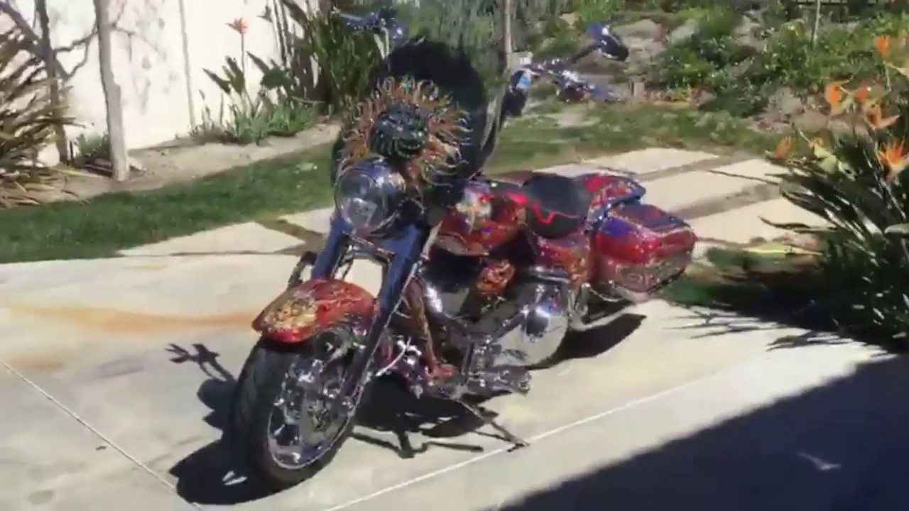 Harley Davidson Custom Motorcycle Bling'd in Swarovski Stones - YouTube
