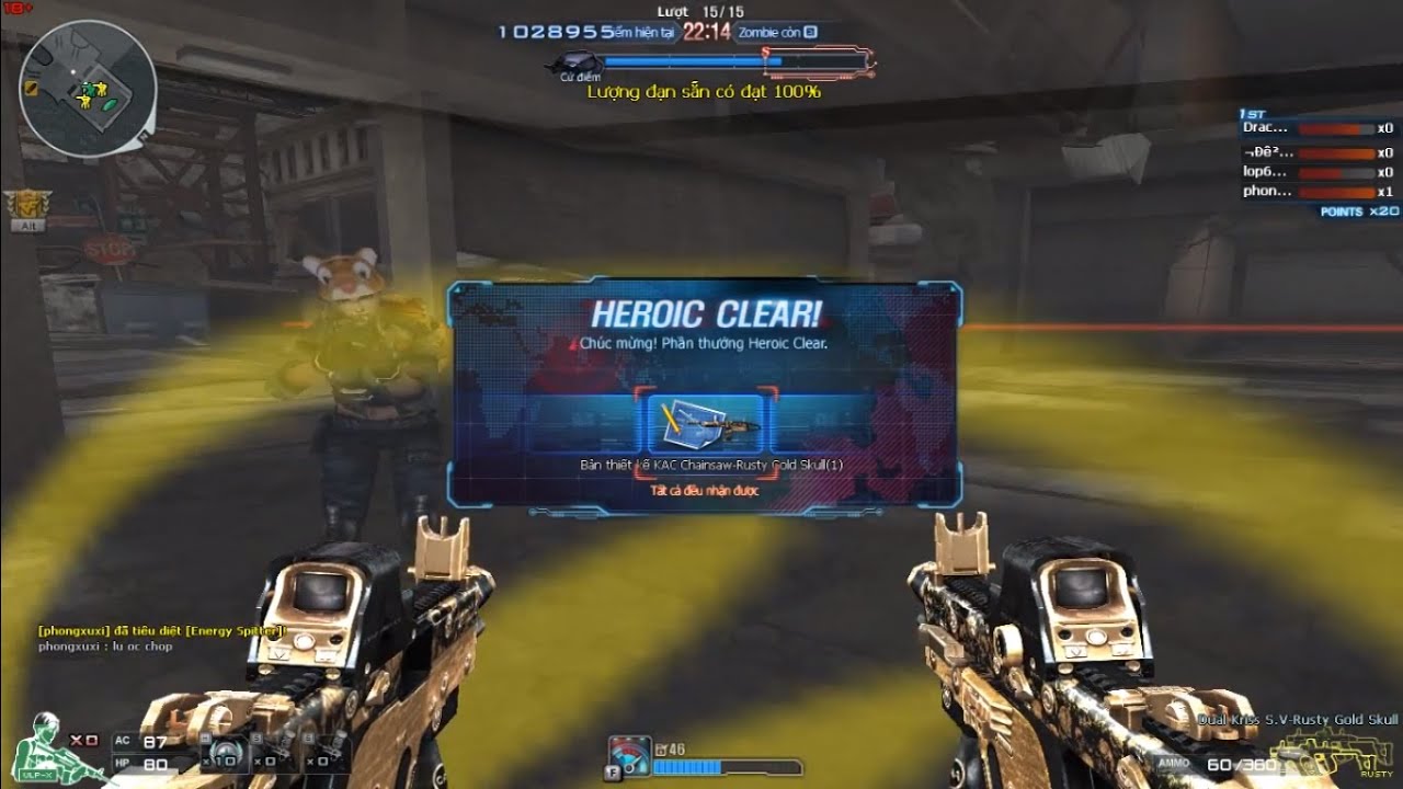 [CF] Phần thưởng HEROIC CLEAN! với Dual kriss S.V-Rusty Gold Skull ...