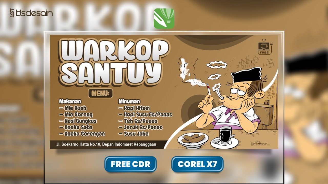 Free CDR - Desain Banner Warkop Warung Kopi #klsdesain - YouTube