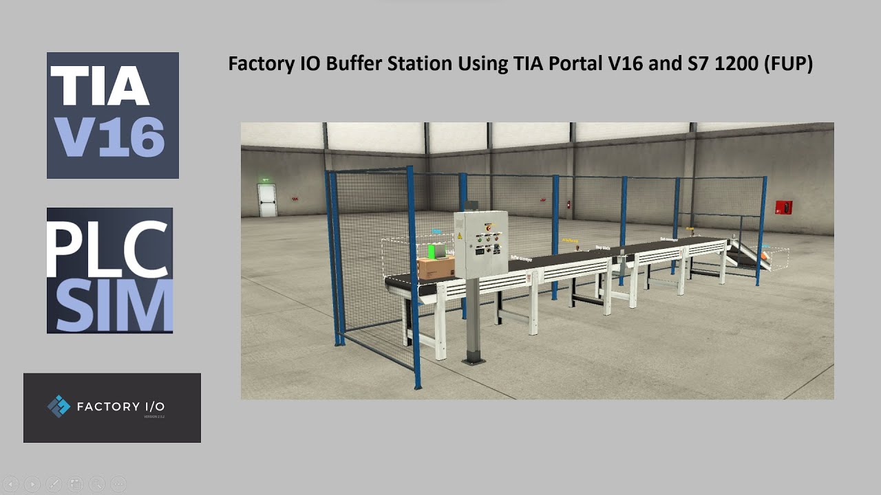 Factory IO Buffer Station Using TIA Portal V16 and S7 1200 (FUP) - YouTube