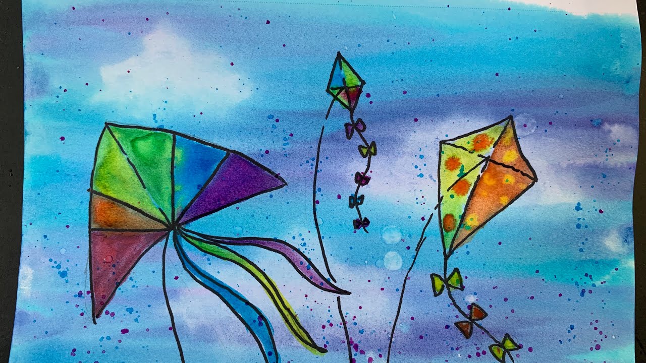 Colorful kites in the sky tutorial - YouTube