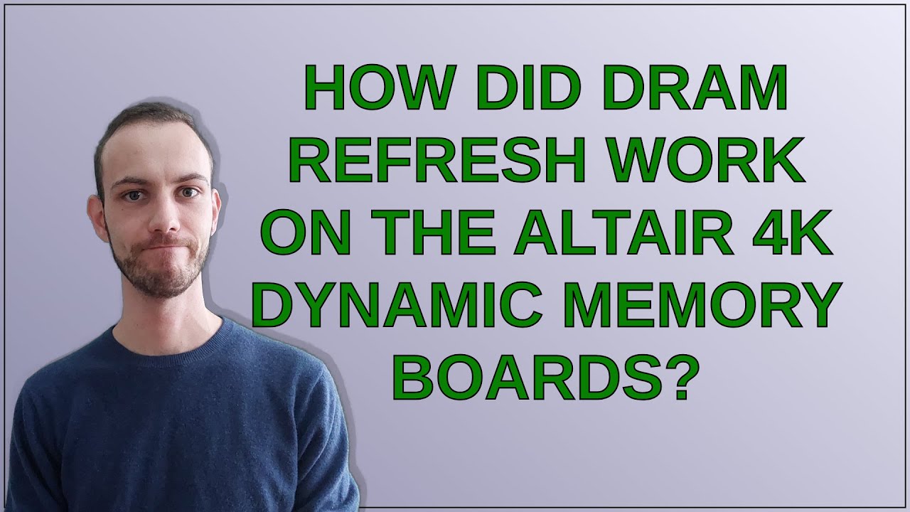 Retrocomputing: How did DRAM refresh work on the Altair 4K dynamic ...