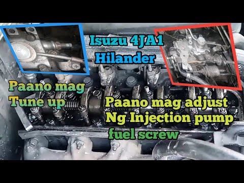 Isuzu 4JA1 paano mag adjust ng Injection pump fuel screw - YouTube