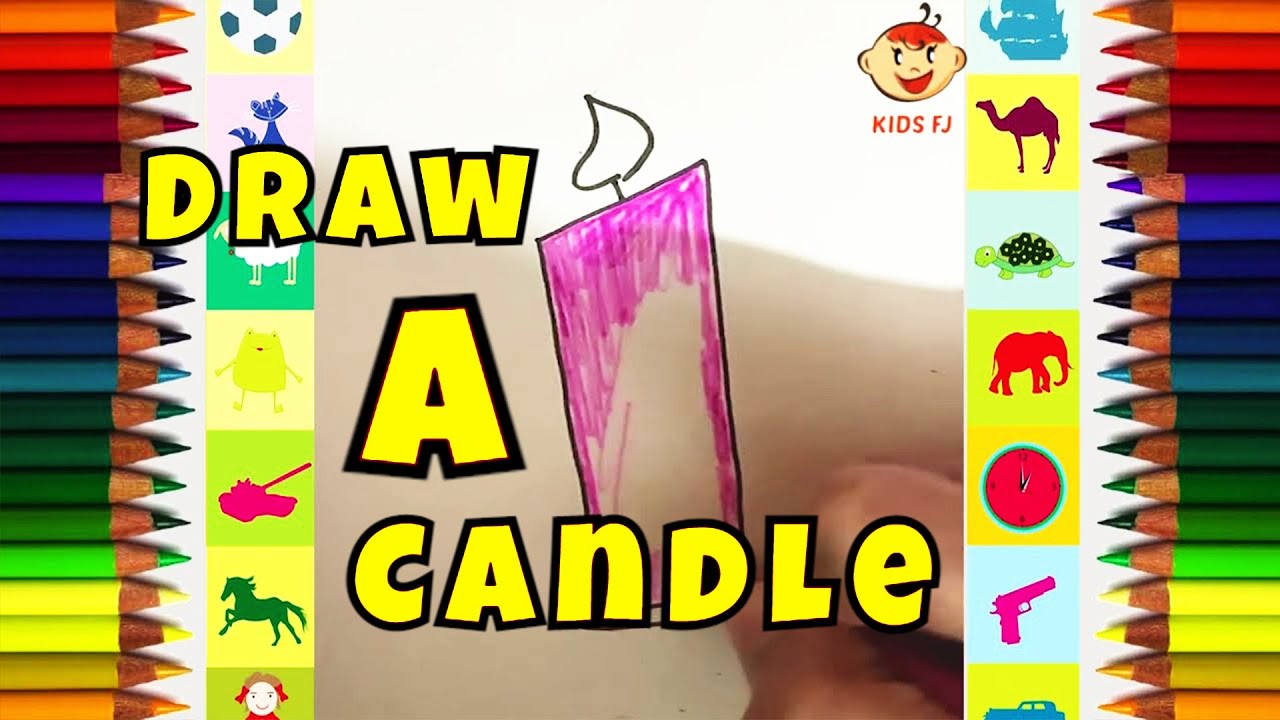 How To Draw Candle | Pencil Sketch Drawing | Kids Cartoon - YouTube