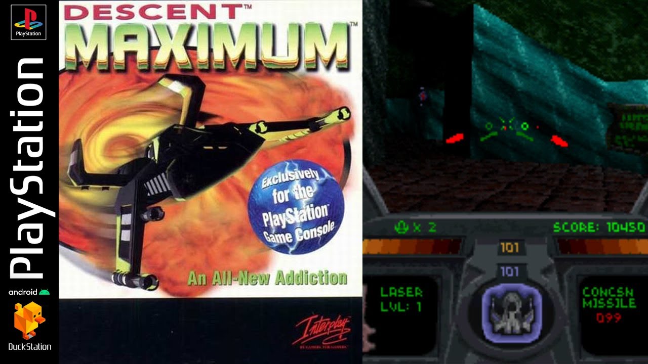 Descent Maximum PS1 - Gameplay on DuckStation Android [No Commentary] - YouTube