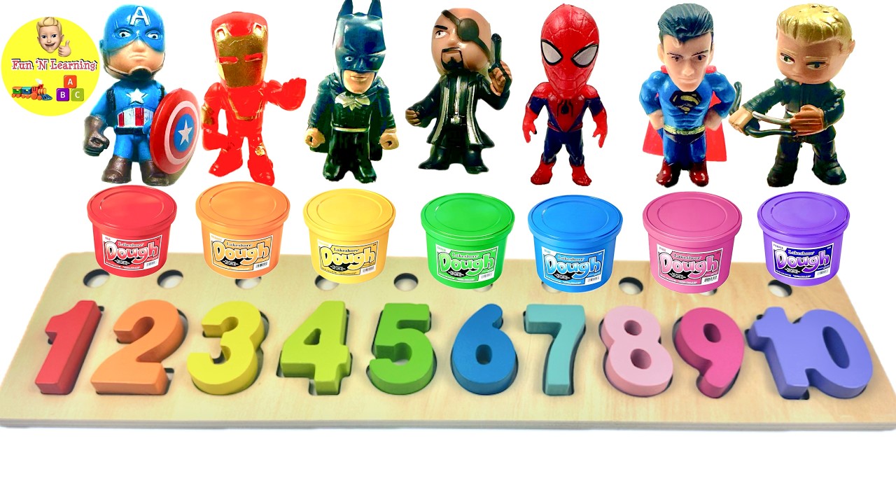 Superhero Playdough Numbers 1-10 | Create, Count and learn Numbers for ...