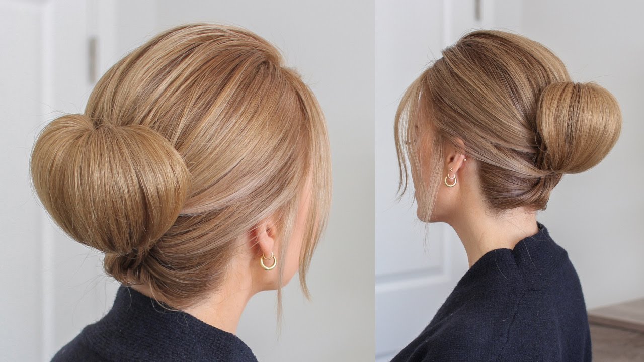 SMOOTH MID BUN TUTORIAL | Formal Hairstyle for Medium Hair - YouTube