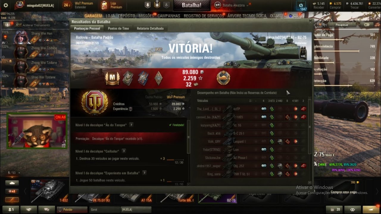 World of tanks - Bz 75 - Primeiras batalhas - YouTube