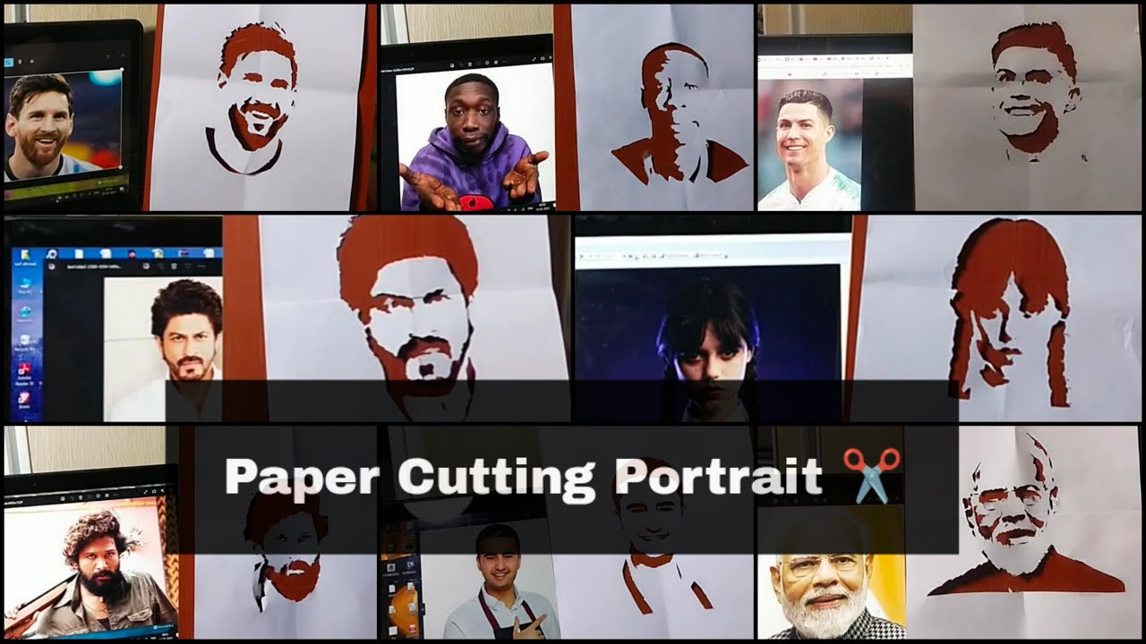 Celebrity Paper Cutting Portrait | Speed Paper Cutting Art | Kaif ...