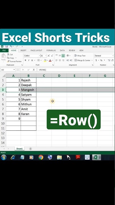 Excel automatic Serial number|| Excel में Serial Number Update कैसे करें #shorts #excel # ...