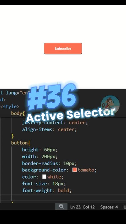 36/100: Active Selector in CSS. #css #html #tutorial #active #codingsimplifiedspace #shorts ...