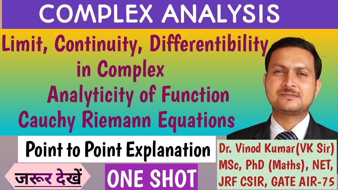 Limit, Continuity, Differentibility in Complex | Analyticity of ...