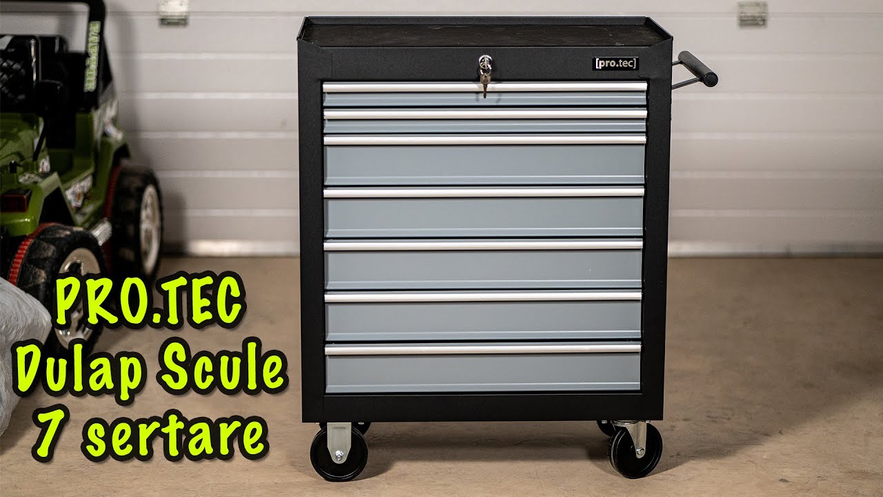 Dulap scule mobil PRO.TEC, Model 7 sertare. Unboxing si montare - YouTube