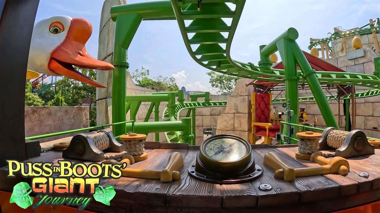 Puss In Boots Giant Journey 4K Front Seat POV - Universal Studios Singapore - YouTube