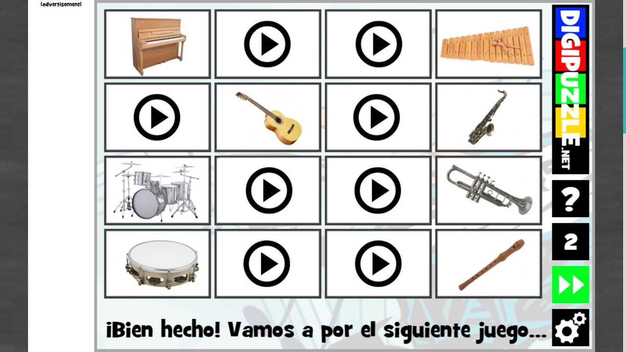 Juego de Memoria y Atención / Adivina el Instrumento Musical | www ...
