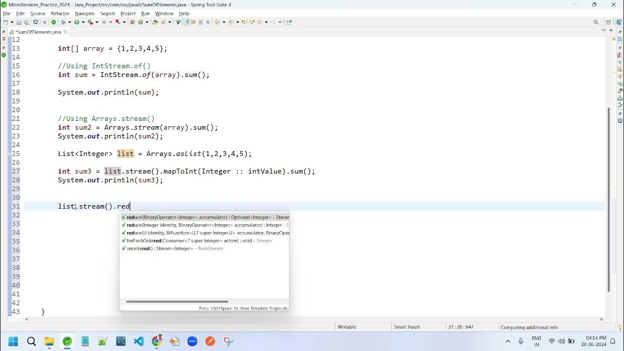 sum the list of elements using java 8 - YouTube