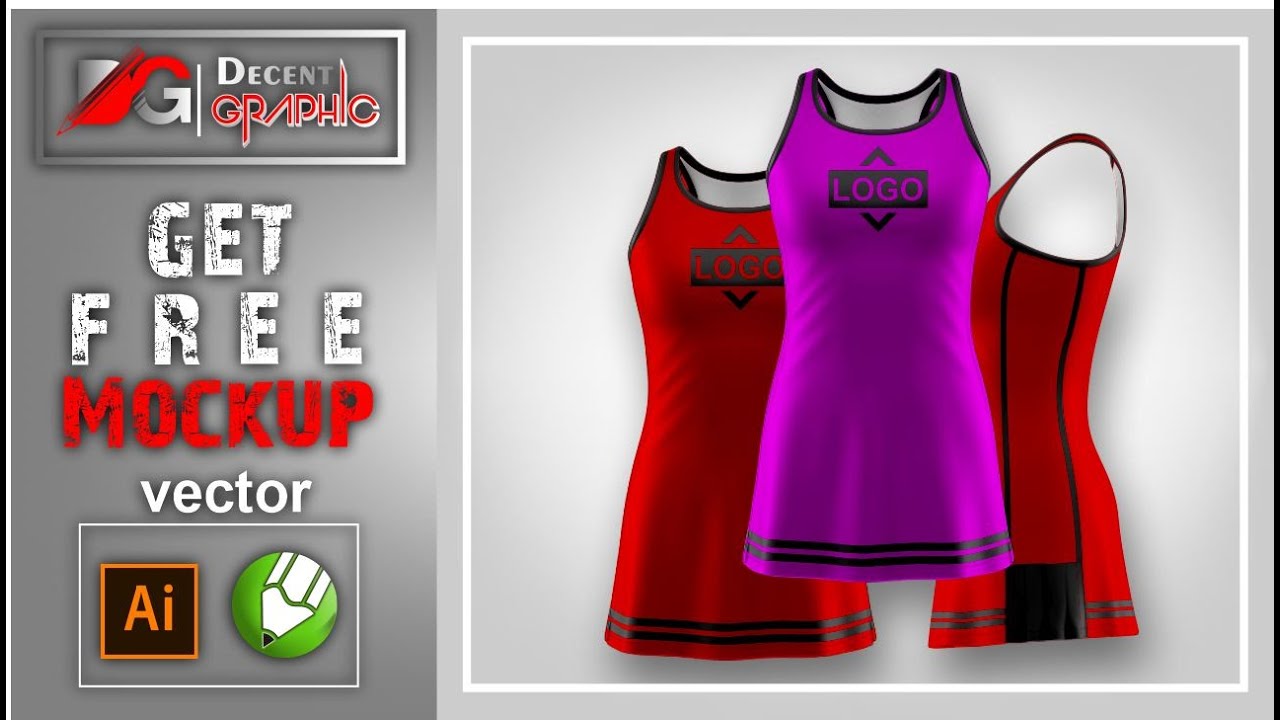 Free Tennis Uniform Editable Mockup Design in Adobe Illustrator ...