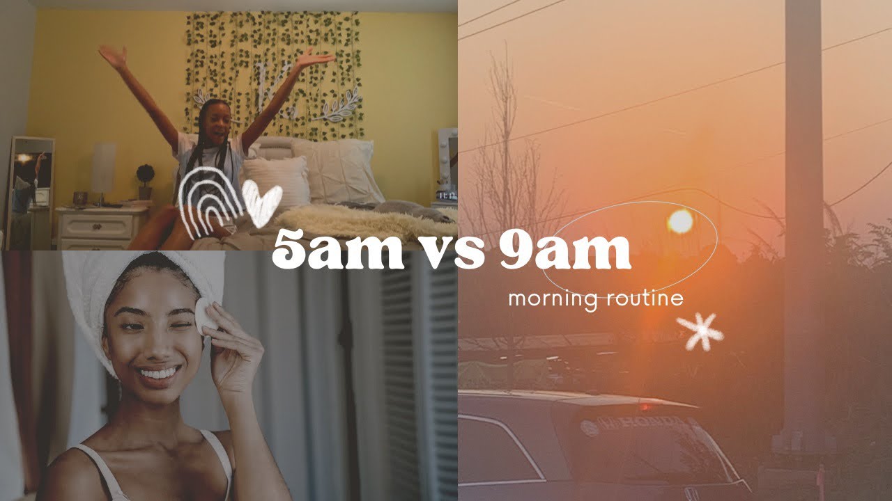 5AM VS 9AM MORNING ROUTINE 🎧🪷🤍 - YouTube