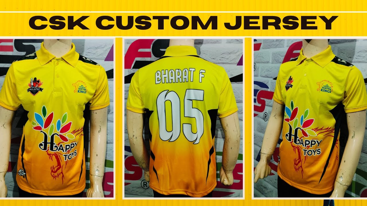 CSK CUSTOM MADE CRICKET JERSEY - YouTube