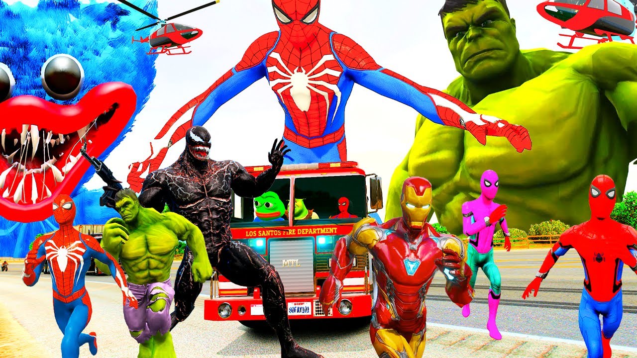 Hulk 7 VS Spiderman Racing Car 2 New Epic, Avenger Chạy Xe Ô Tô Giải ...