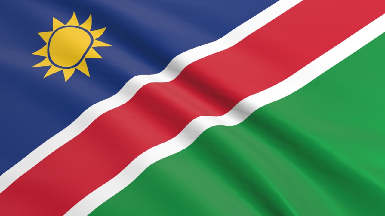 Flag of Namibia waving in the wind - Flag animation - Motion background ...