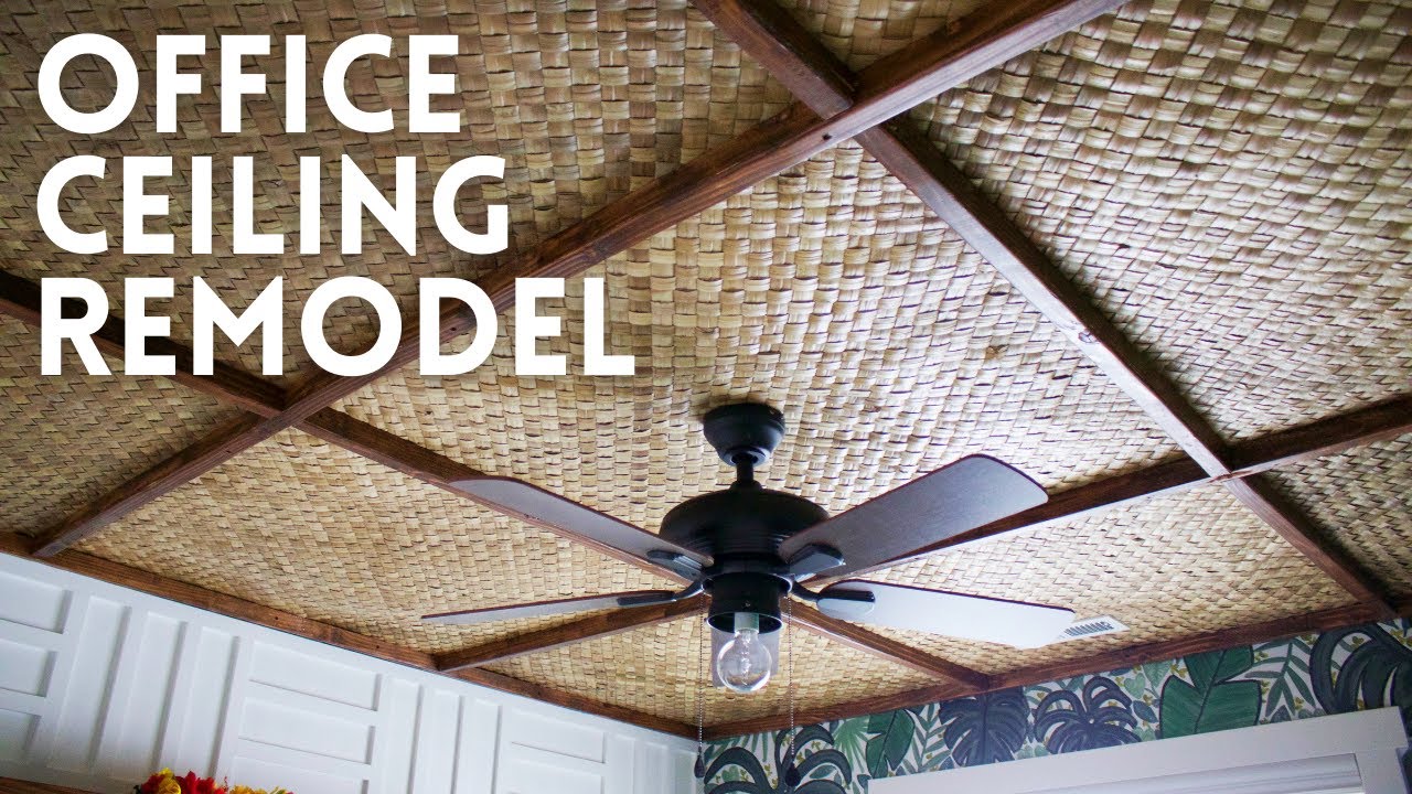 Tiki Ceiling with Woven Lauhala Mats - Office Remodel Part 3 - YouTube