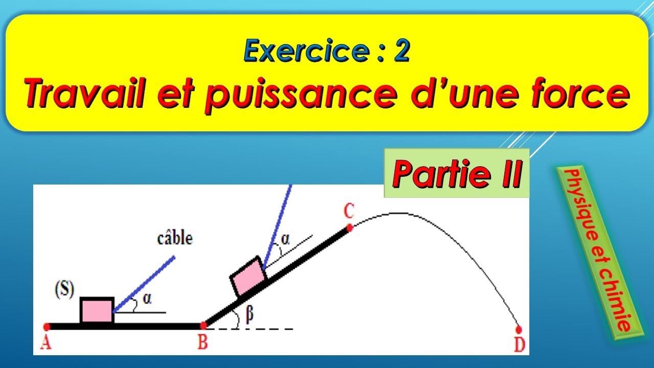 Exercice 2 : Travail et puissance d'une force ,1BAC S EX et SM - YouTube