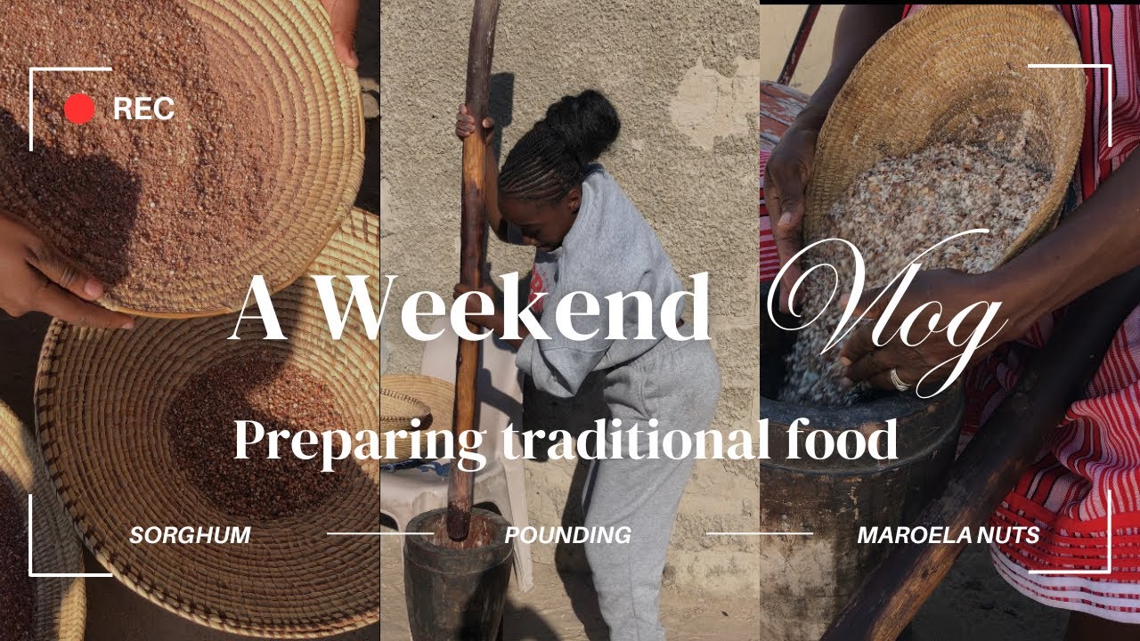 A Weekend Vlog at the village | Pounding Sorghum | Drying Mahangu ...